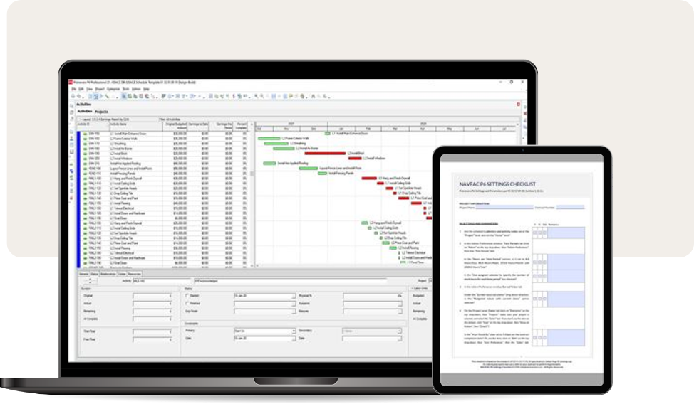 NAVFAC P6 Schedule Template Files | CPM-SS